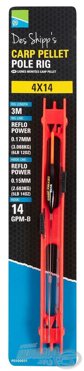 PRESTON Carp Pellet Pole Rig 4x14 - Haldorádó horgász áruház
